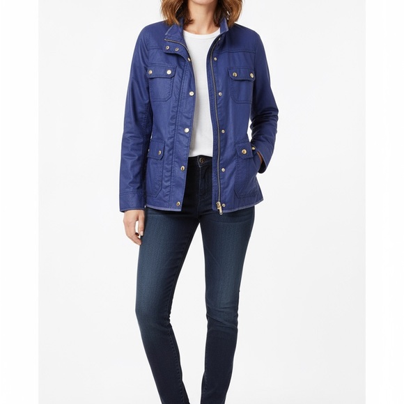 J. Crew | Jackets & Coats | J Crew Navy Military Style Jacket Size M ...